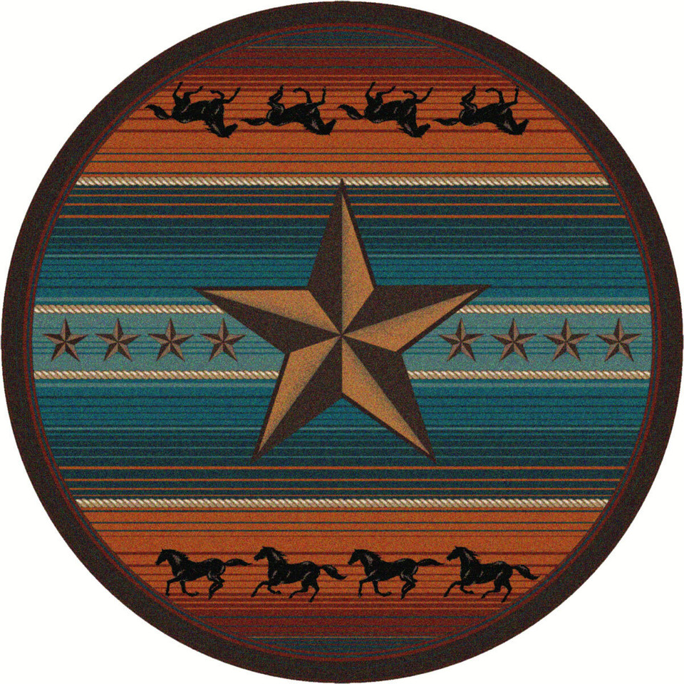 Gilded Star Rug - 8 Ft. Round | Black Forest Decor