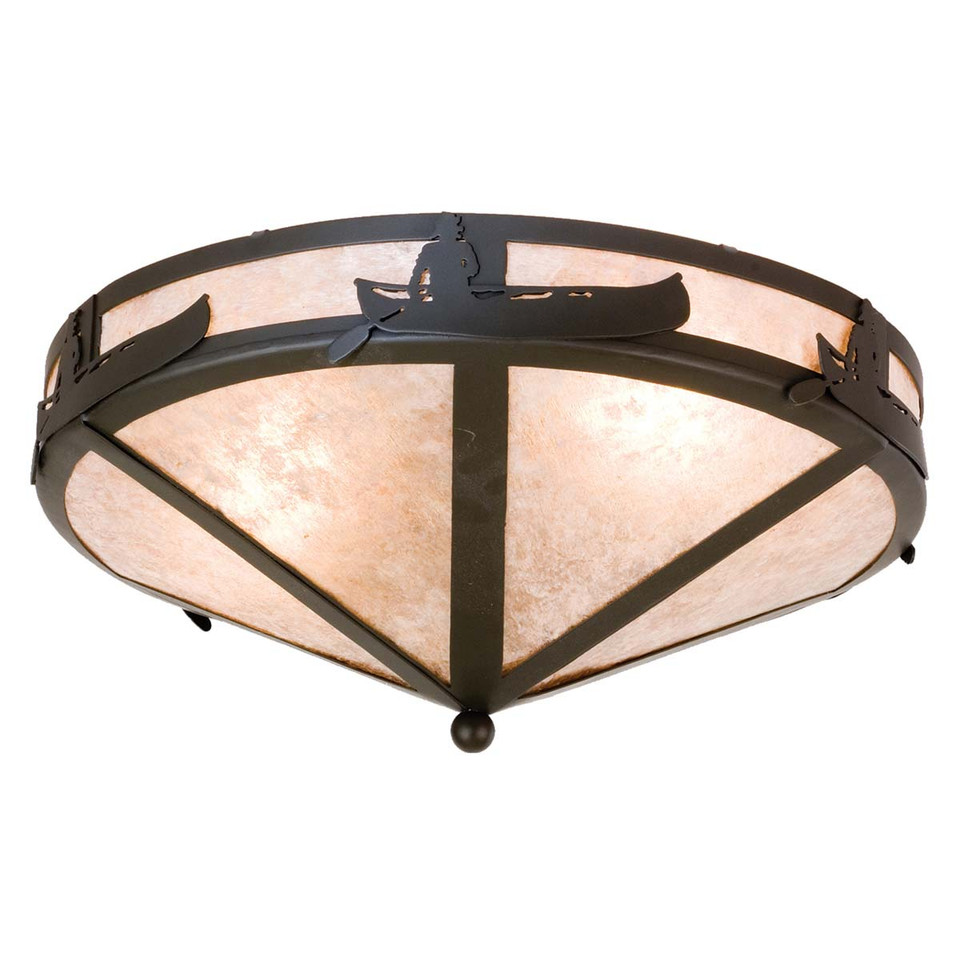 Canoe Sunset Flush Light Fixture | Black Forest Decor
