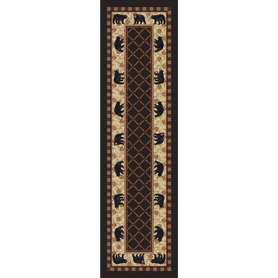 Wildlife Rugs: 8 x 11 Bear Retreat Brown Rug | Black Forest Decor