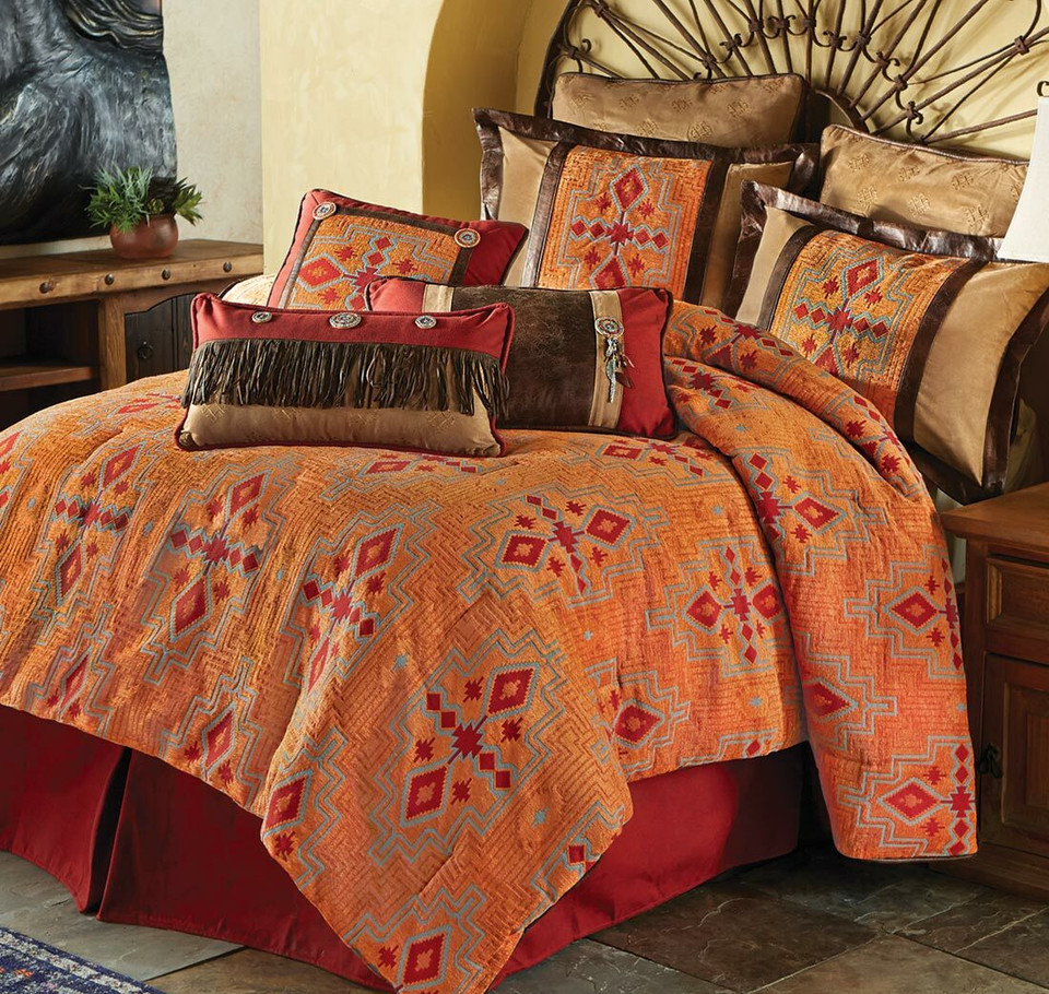 Rustic Bedding Sets: Queen Size Desert Maze Comforter Set | Black ...