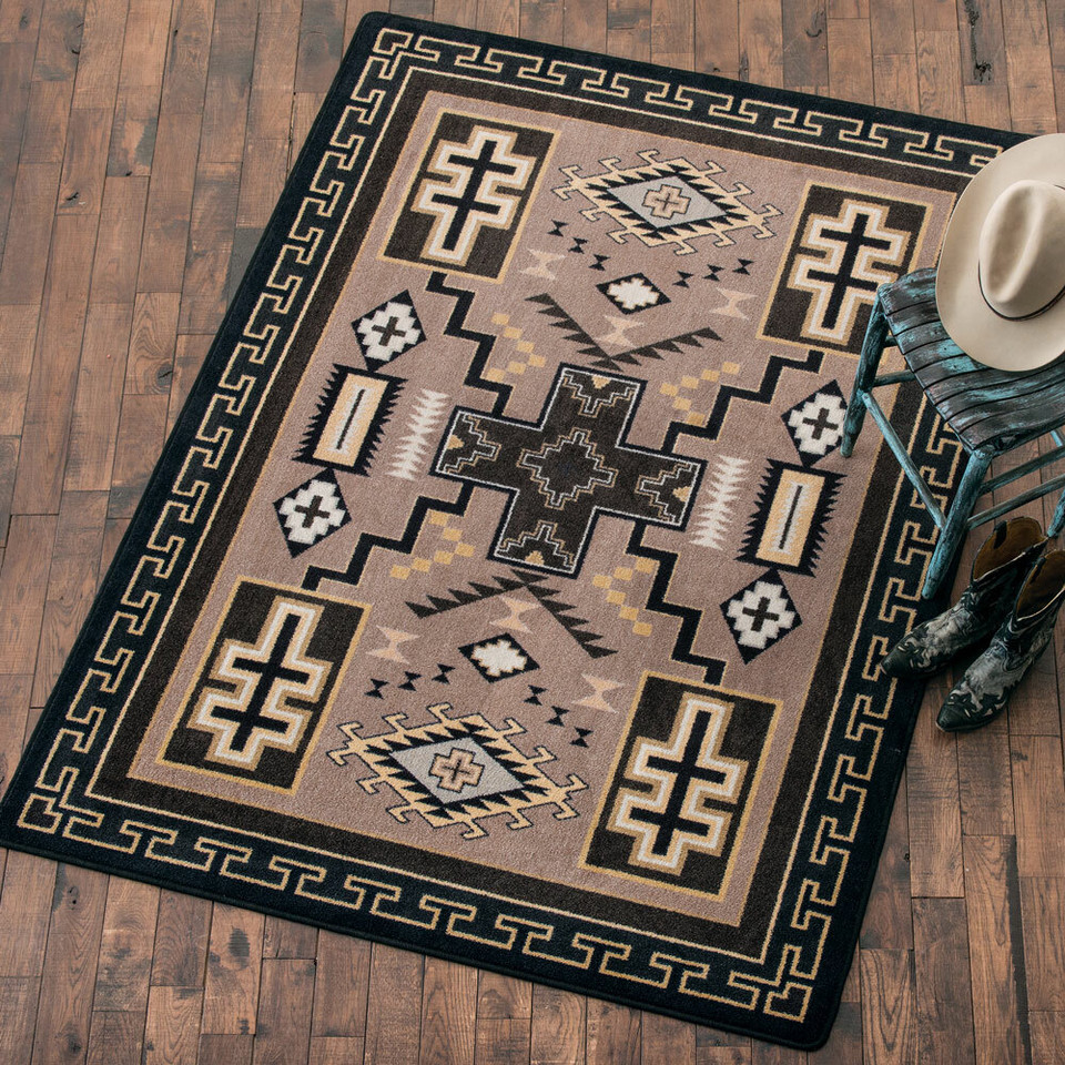 Double Cross Rug - 3 x 4 | Black Forest Decor