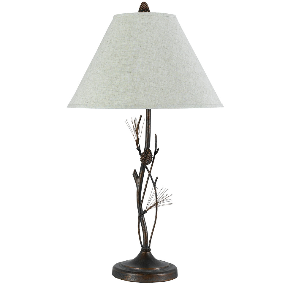Twig Table Lamp with Bear Finial | Black Forest Decor