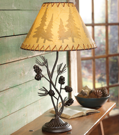 Rustic Table Lamps Metal Pinecone Table Lamp Black Forest Decor