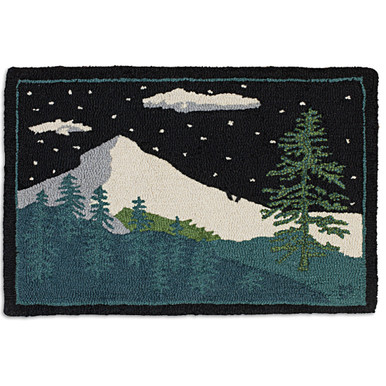 Snow Woods Hooked Wool Accent Rug - 2 x 3 | Black Forest Decor