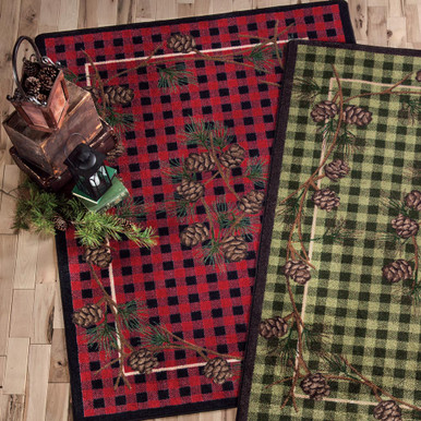 Wooded Pines Red Rug - 2 x 8 | Black Forest Decor