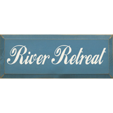Wooden Wall Art | River Retreat Wood Sign | Black Forest Decor