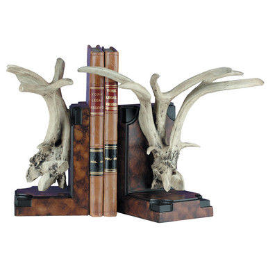 Antler and Burlwood Bookends | Black Forest Decor