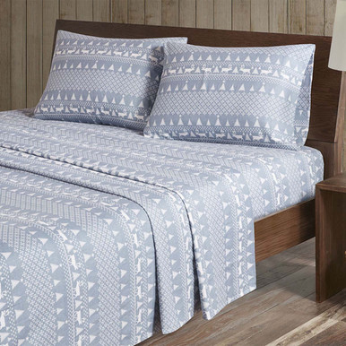 Roaming Moose Flannel Sheet Set - Queen | Black Forest Decor