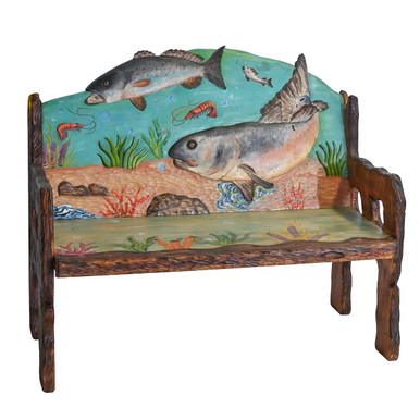 Majestic Fish Bench | Black Forest Decor