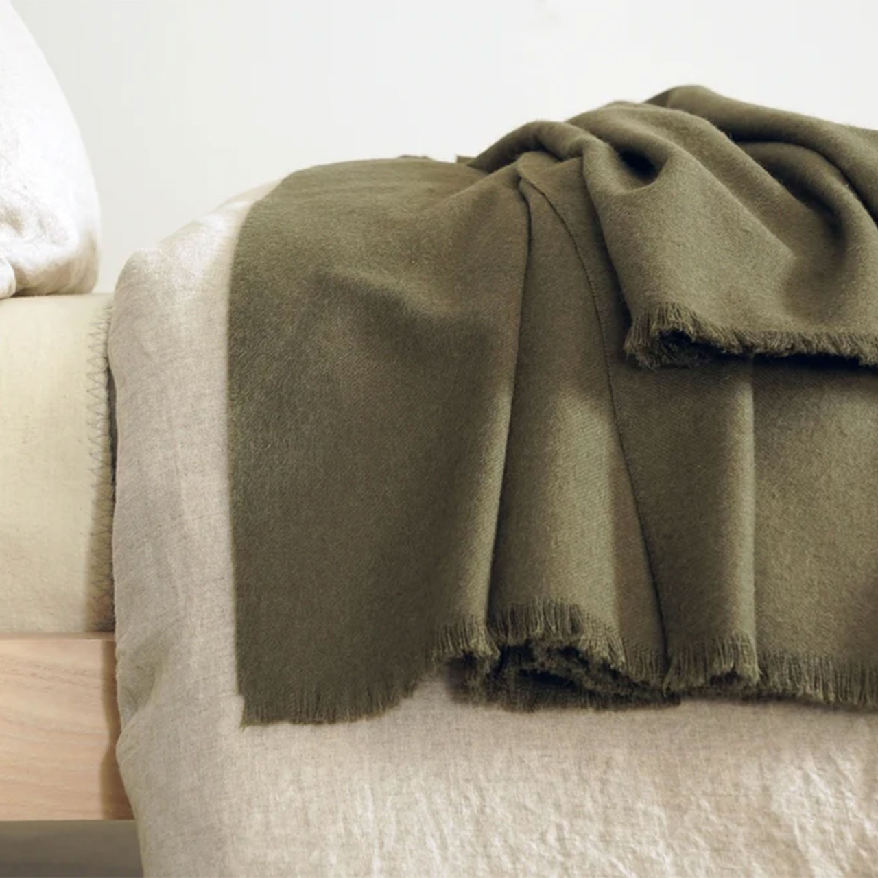 Luxurious Waters Throw - Belgian Linen & Cotton Botanical Blanket for ...