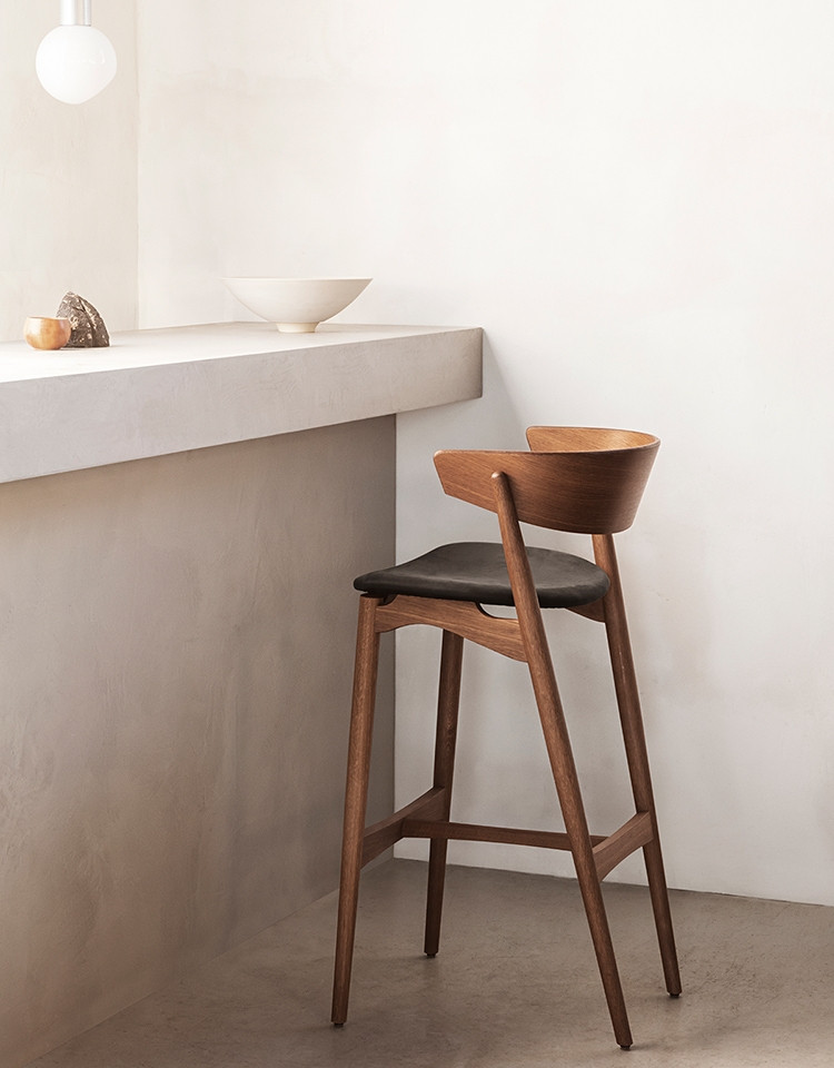 No. 7 Counter Chair with Upholstered Seat | Danish Modern Design by Sibast