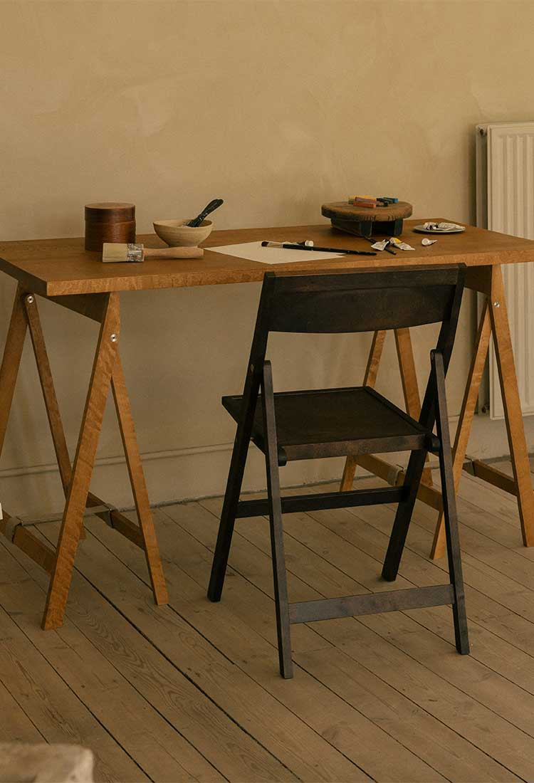 Folding Flat Trestle Table - Lekker Home