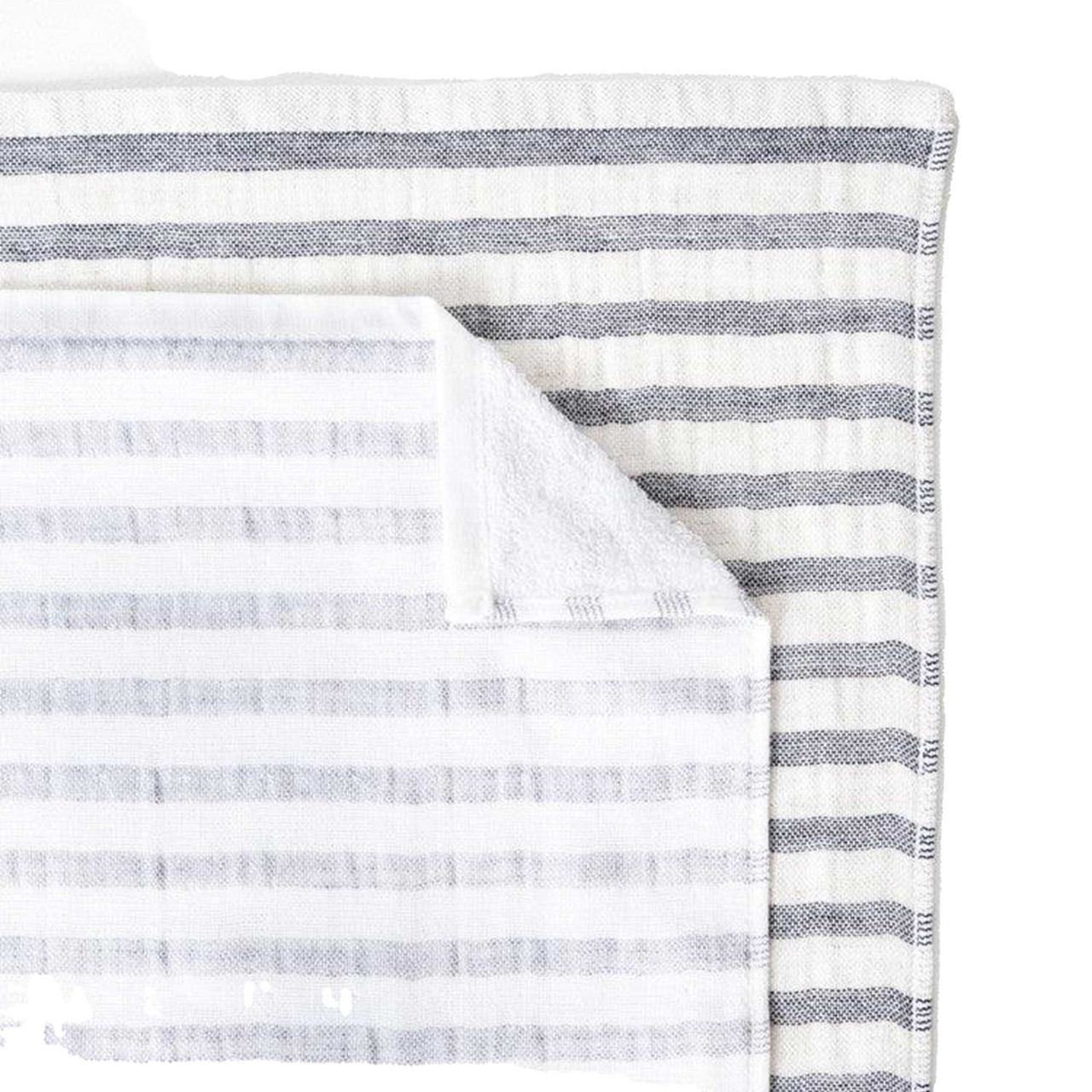 Linen Border Towel - Organic Cotton Luxury with Delicate Stitching ...