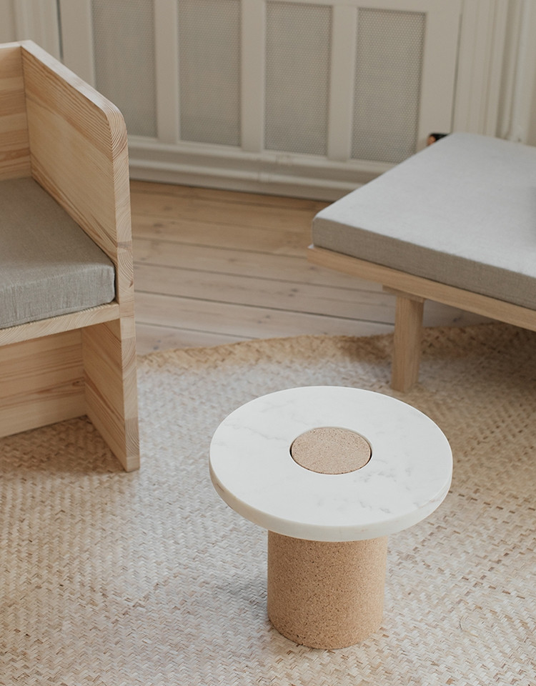 Sintra Table by Frama | Versatile Cork & Marble Coffee & Side Table