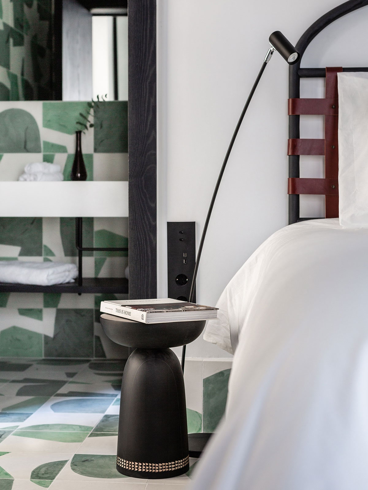 Nera Stool by Zanat - Hand-Carved Solid Wood Stool for Stylish Decor