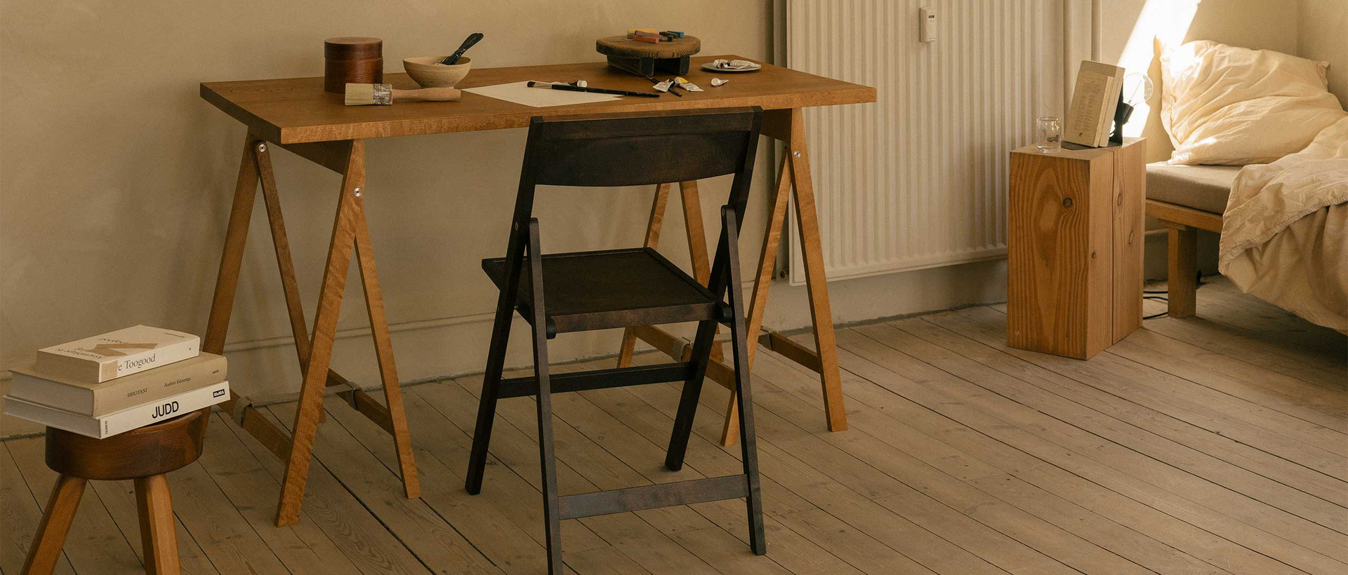 Versatile Folding Flat Trestle Table by FRAMA | Stylish & Portable Design