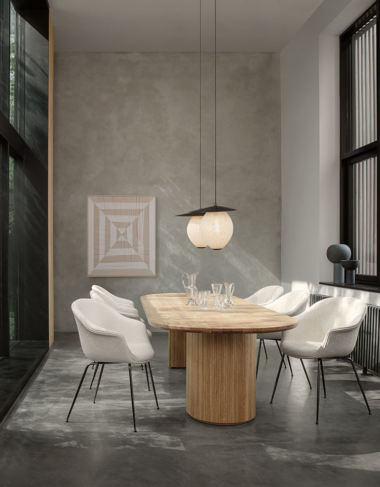 Moon Dining Table by Gubi | Elegant Elliptical Design & Organic Aesthetics