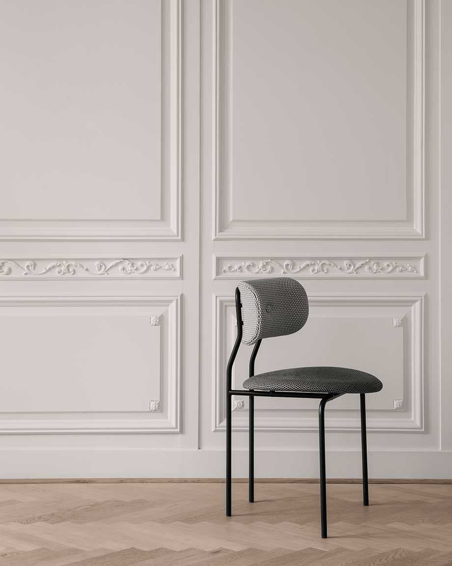 Coco Upholstered Dining Chair by Gubi | Elegant Industrial Design ...