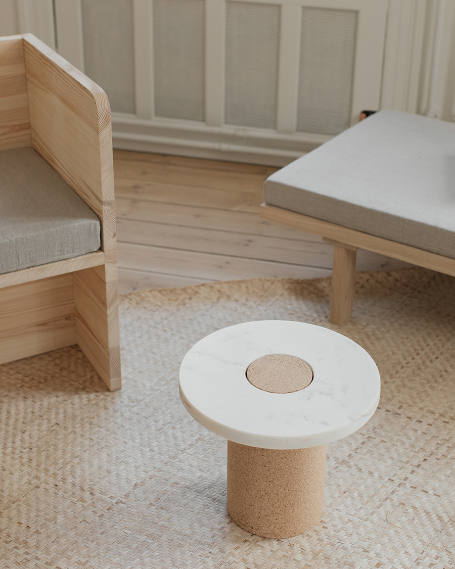 Sintra Table by Frama | Versatile Cork & Marble Coffee & Side Table