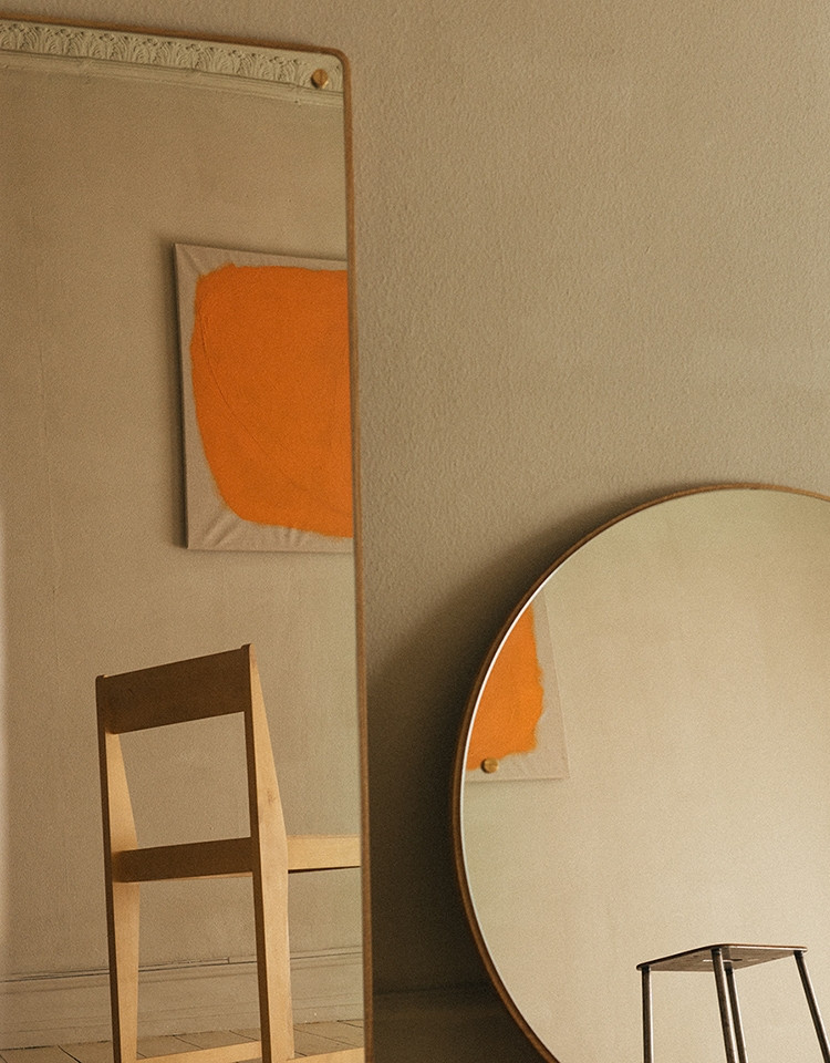 Elegant Rectangular Mirror by Frama | Solid Oak Back & Modern Design
