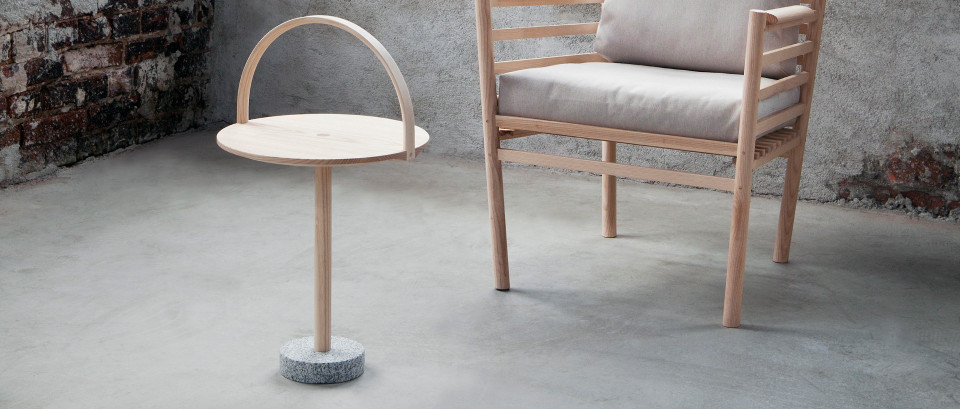 Nikari February Table: Stylish Nordic Side Table with Granite Base