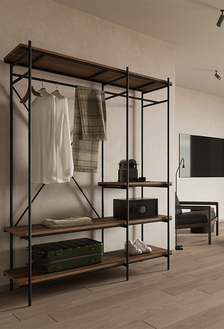 Oscar Hanging Rack by Ethnicraft - Elegant Teak Garment Rail for ...