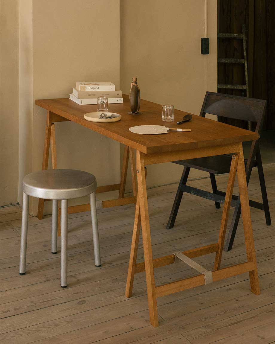 Versatile Folding Flat Trestle Table by FRAMA | Stylish & Portable Design