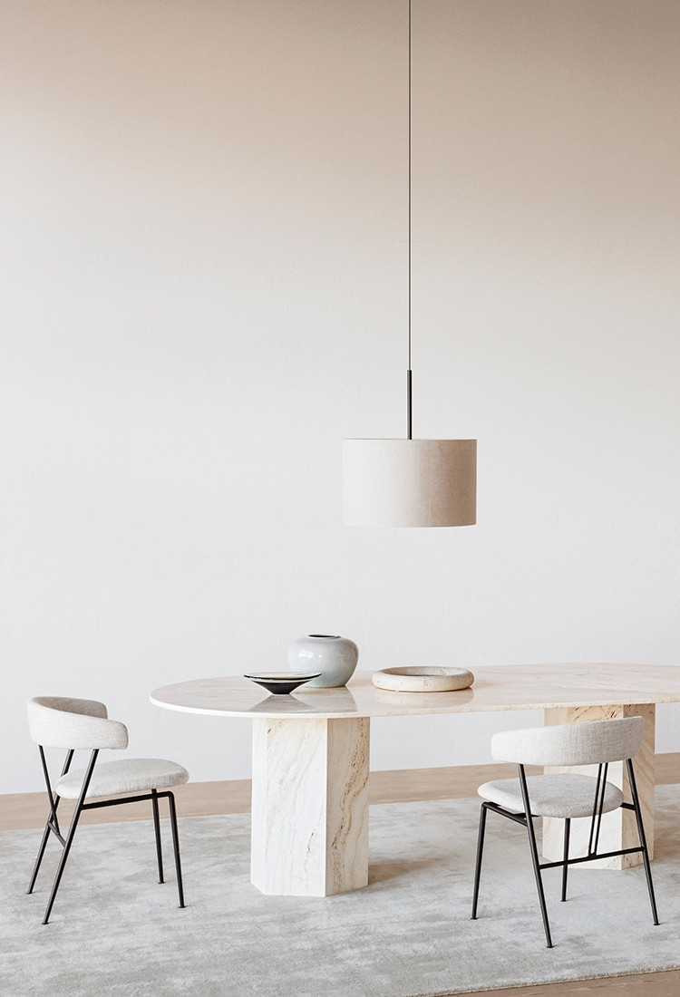 Elegant Violin Upholstered Dining Chair by Gubi - Modern Minimalist Design