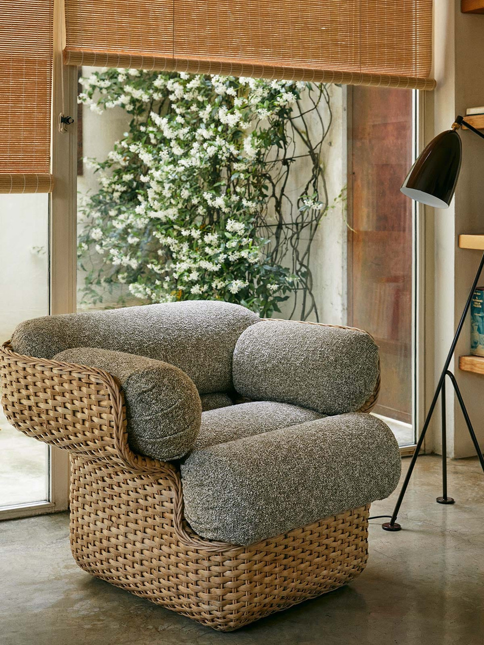 Gubi Basket Lounge Chair | Hand-Woven Rattan Furniture by Joe Colombo