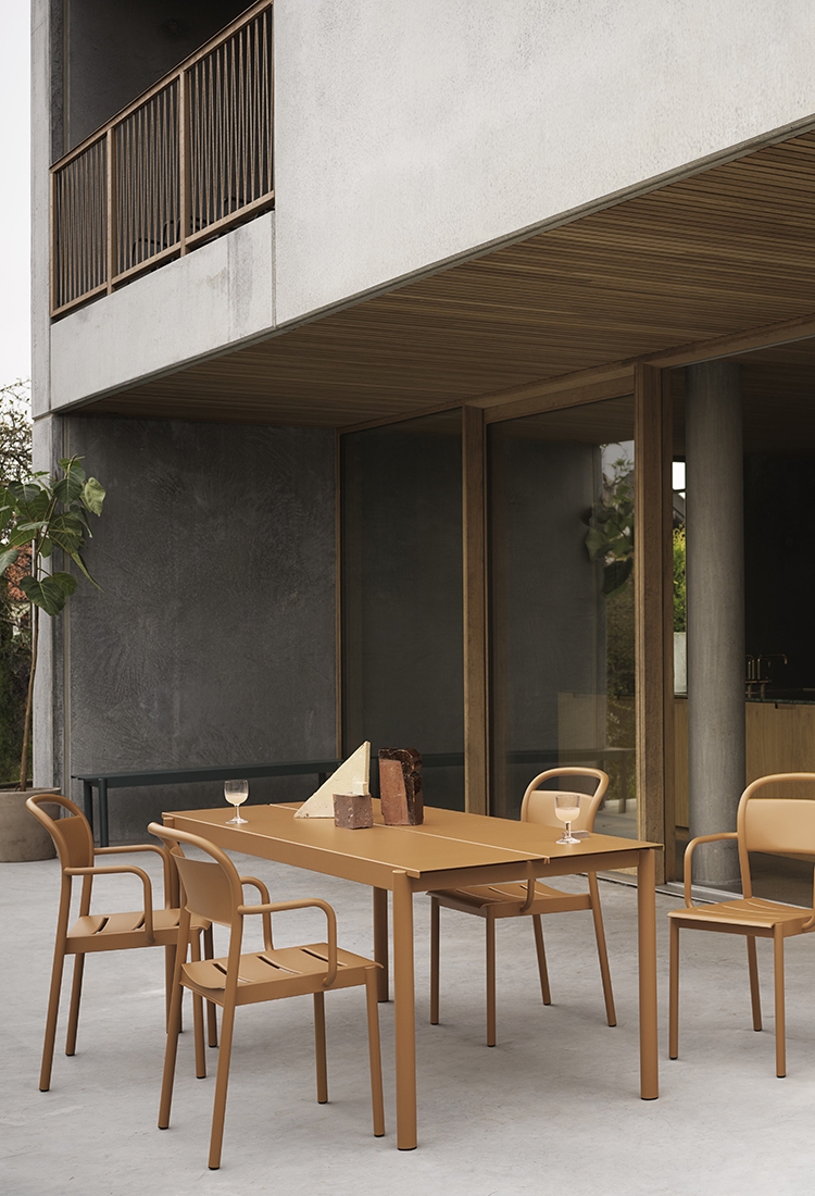 Linear Steel Dining Table by Muuto | Durable Outdoor Dining Solution