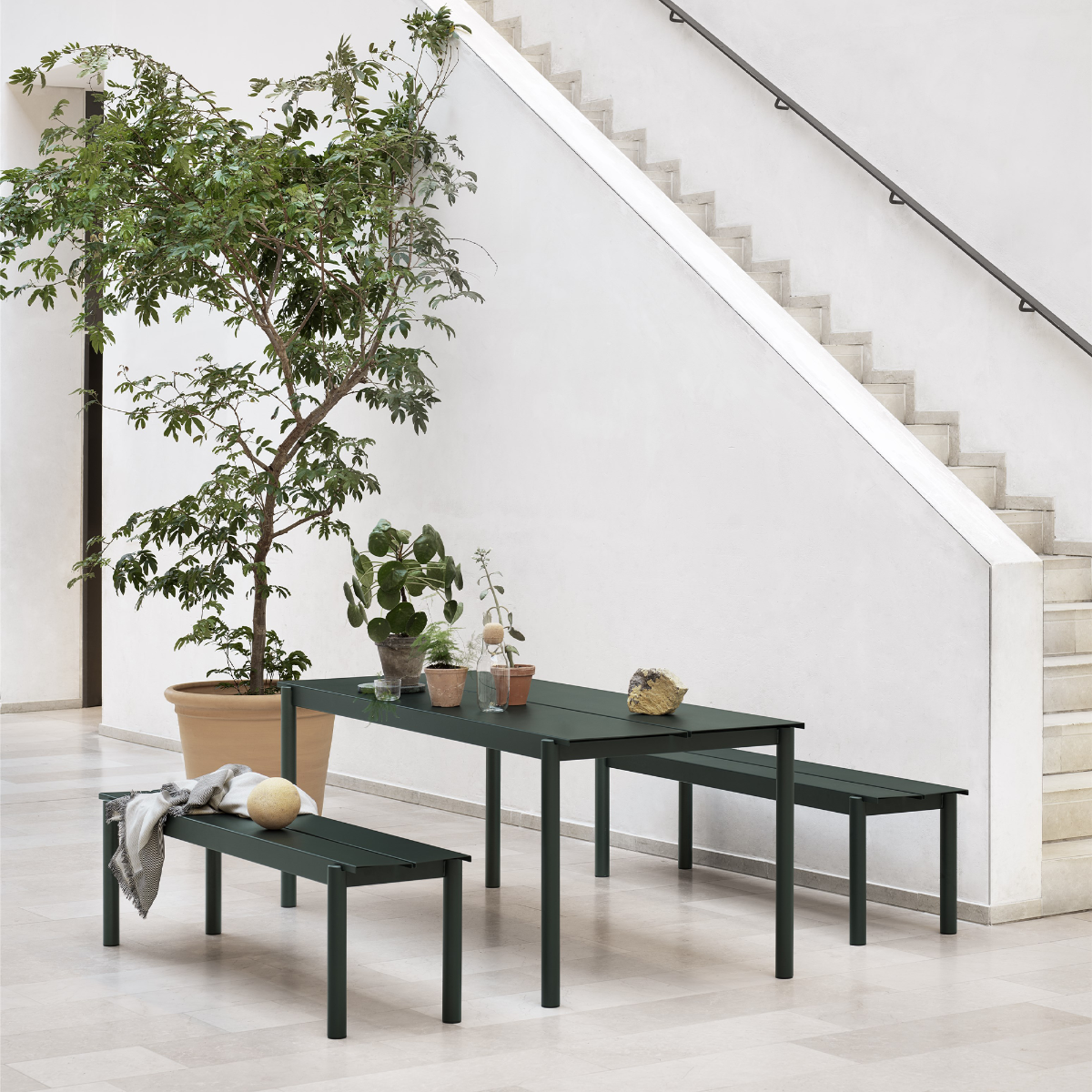 Linear Steel Round Cafe Table - Lekker Home