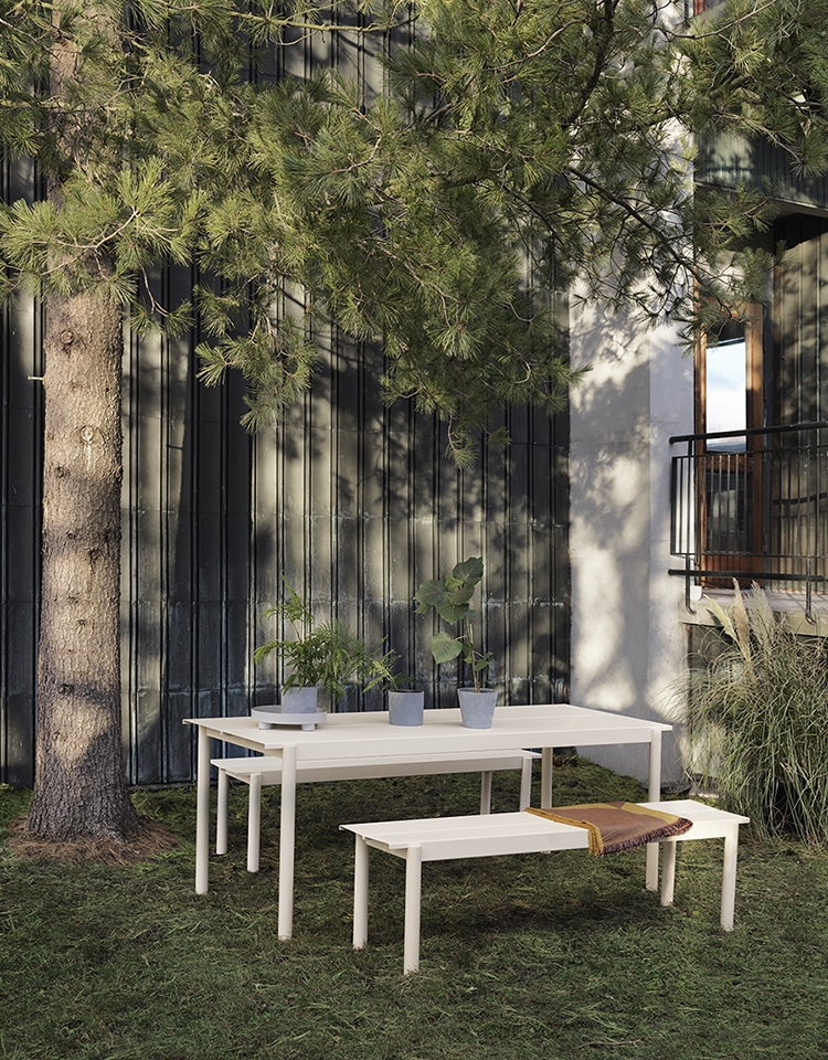 Linear Steel Dining Table by Muuto | Durable Outdoor Dining Solution