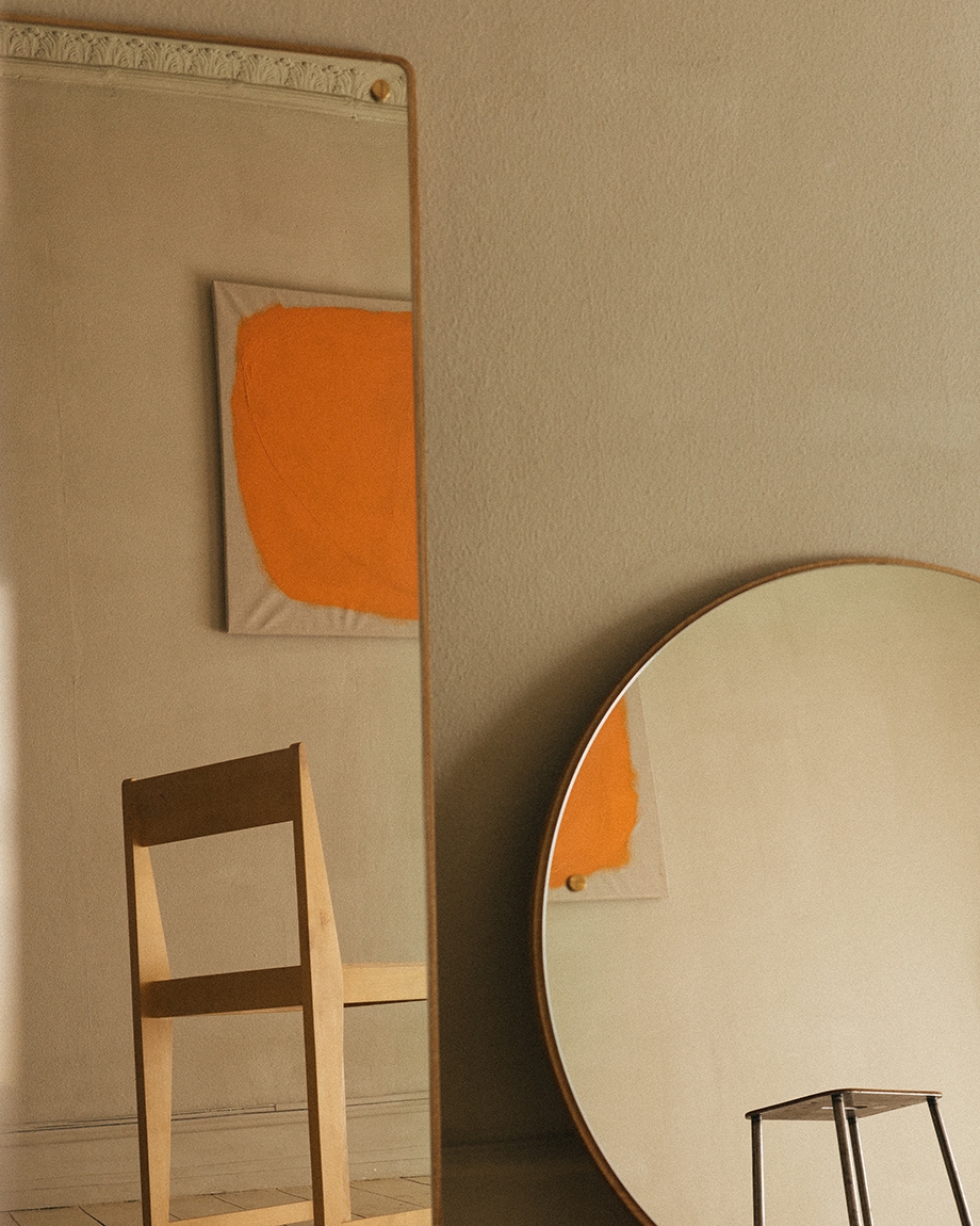Elegant Rectangular Mirror by Frama | Solid Oak Back & Modern Design