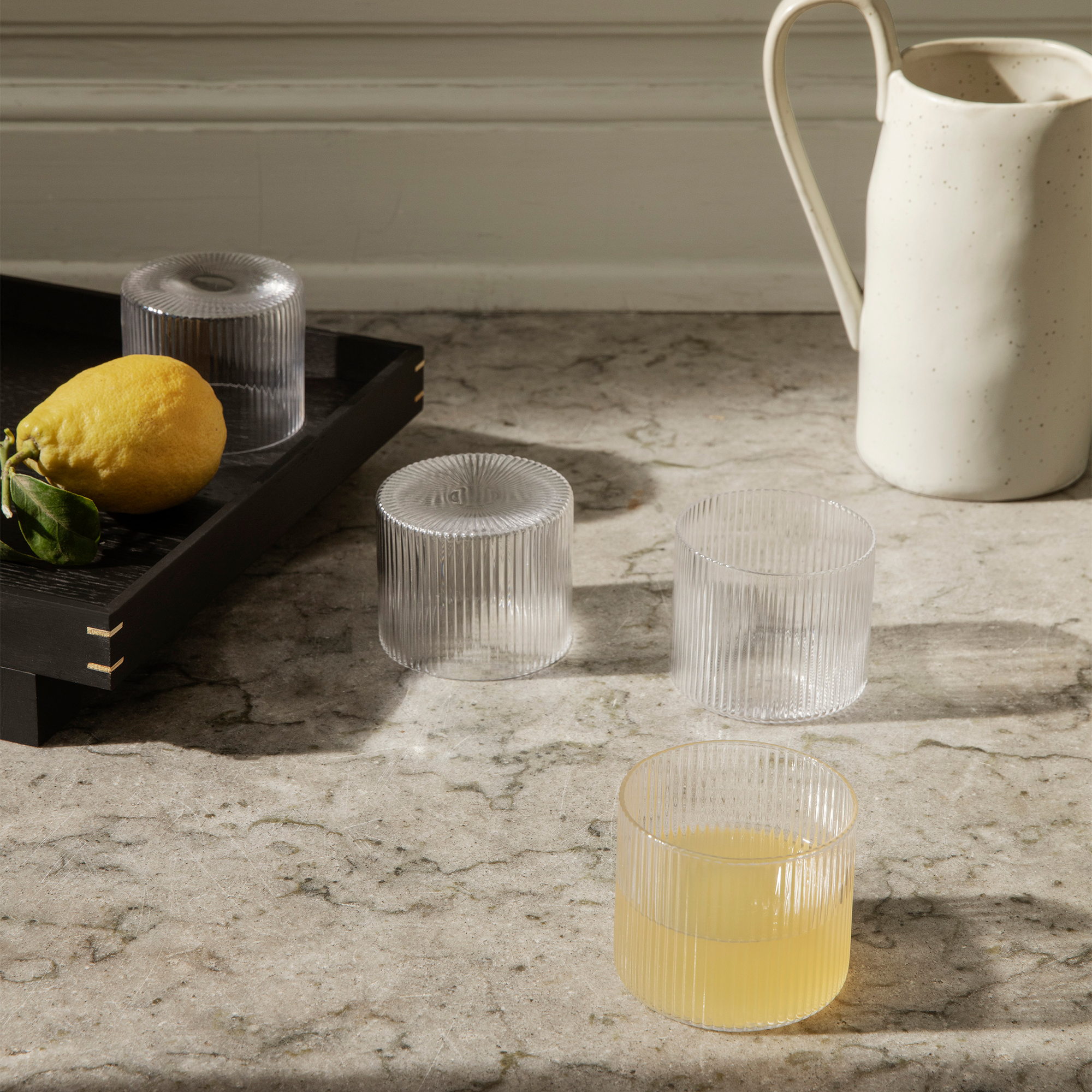 Ripple Small Glasses Set of Four – Stylish Mouth-Blown Glassware by ...