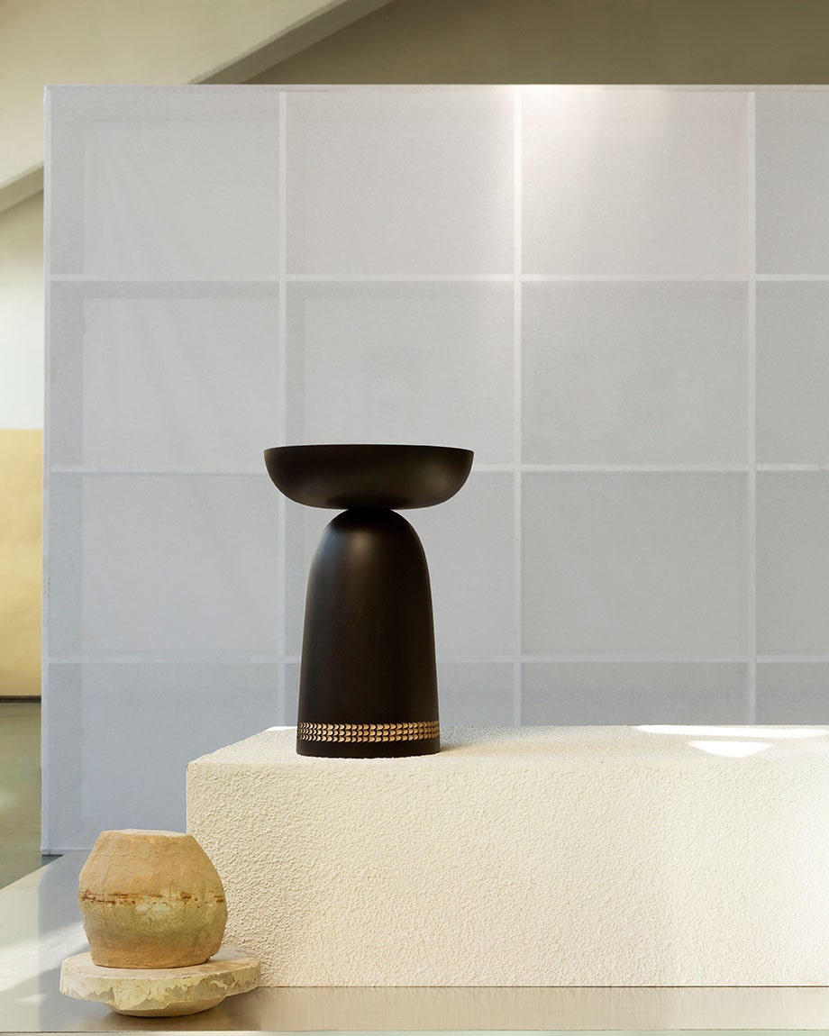 Nera Stool by Zanat - Hand-Carved Solid Wood Stool for Stylish Decor