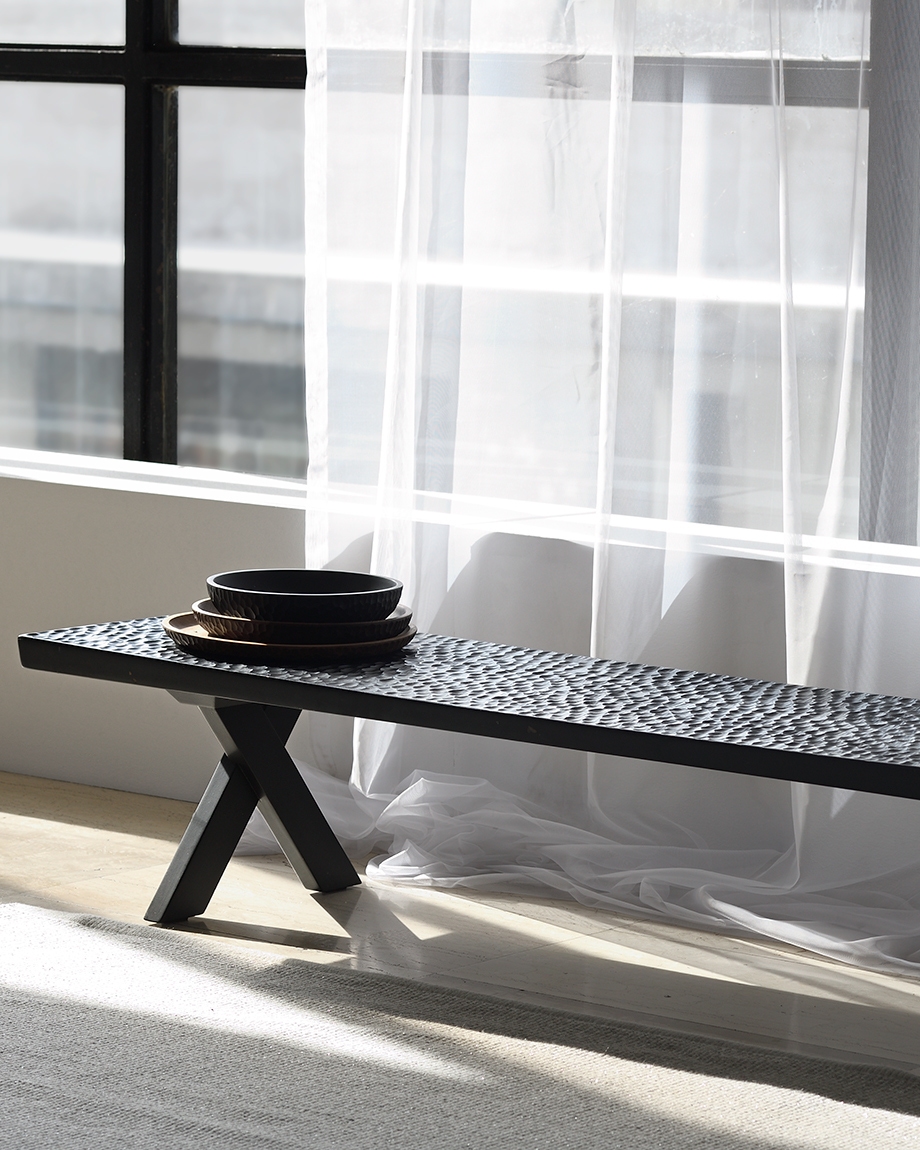 Touch Bench by Zanat - Unique Hand-Carved Tactile Artistry for Your Space