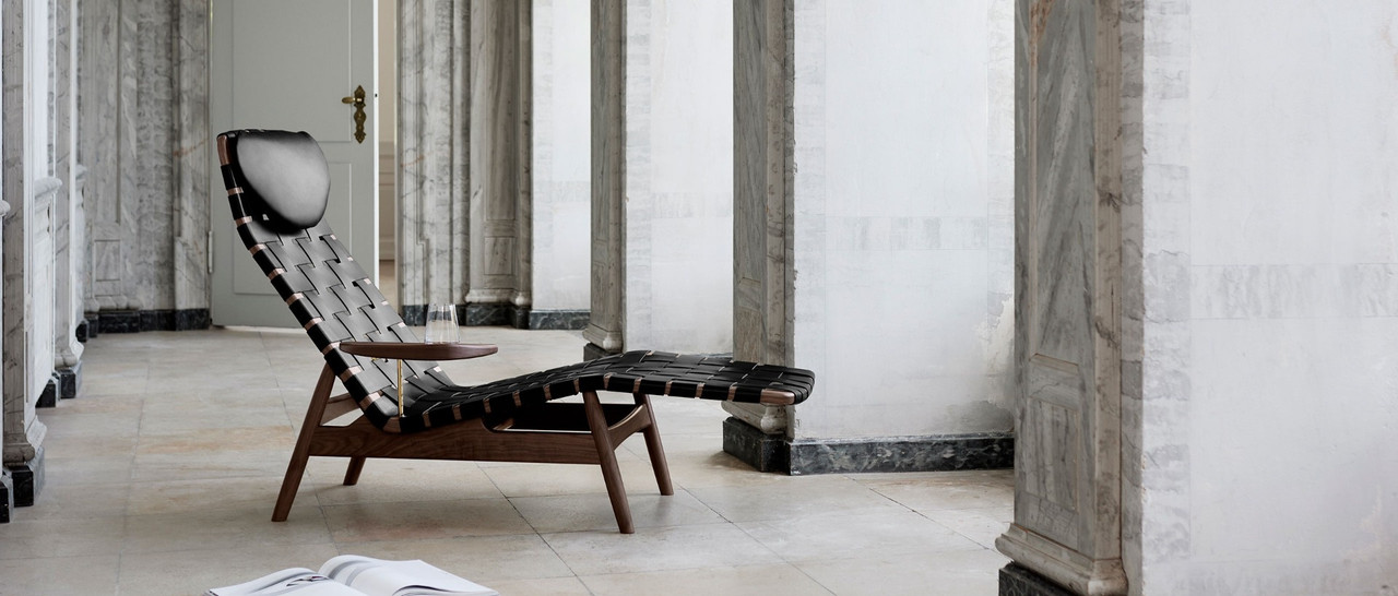 AV Egoist Chaise Lounge by Sibast - Retro 50s Design, Leather Webbed ...