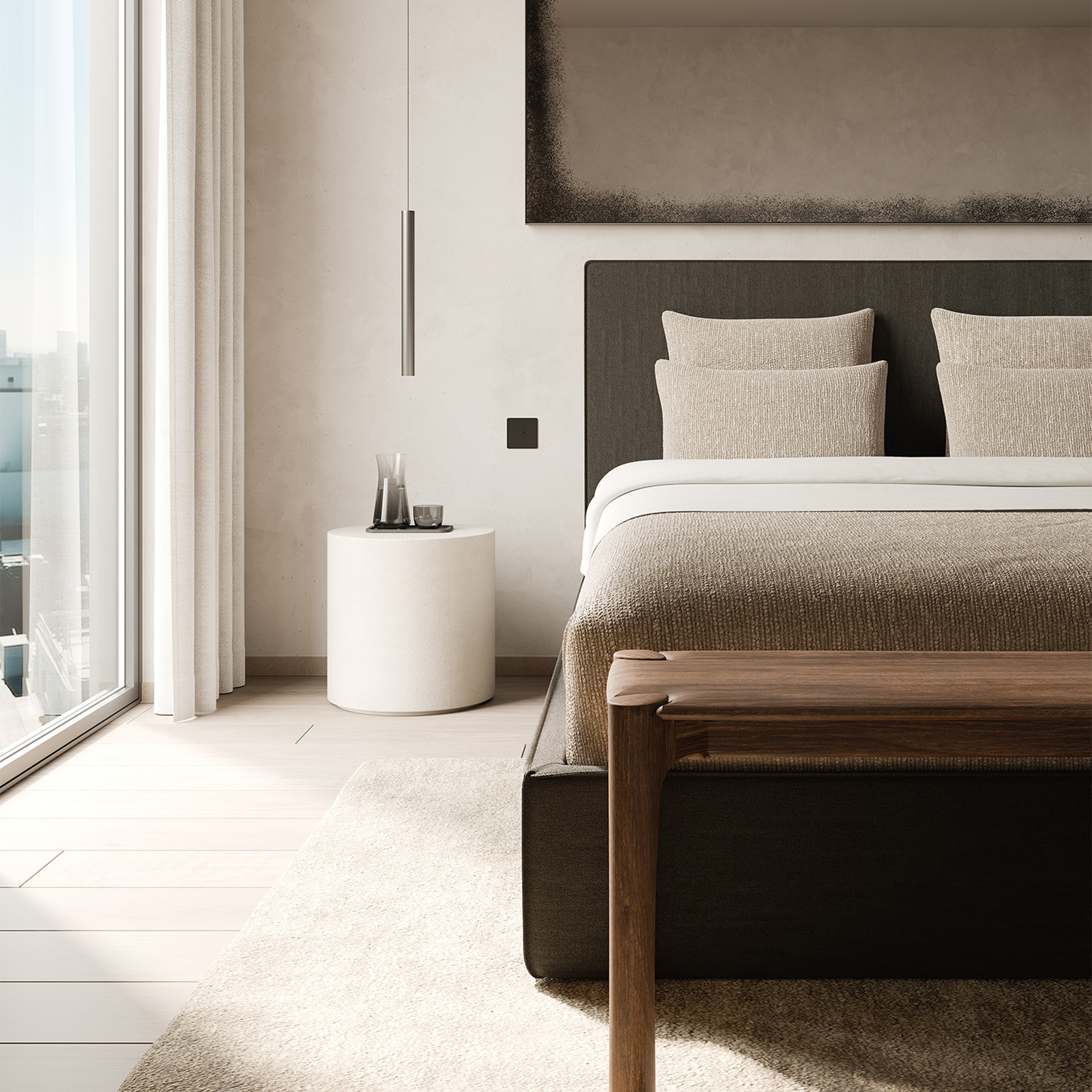 Elements Mushroom Side Table - Lekker Home