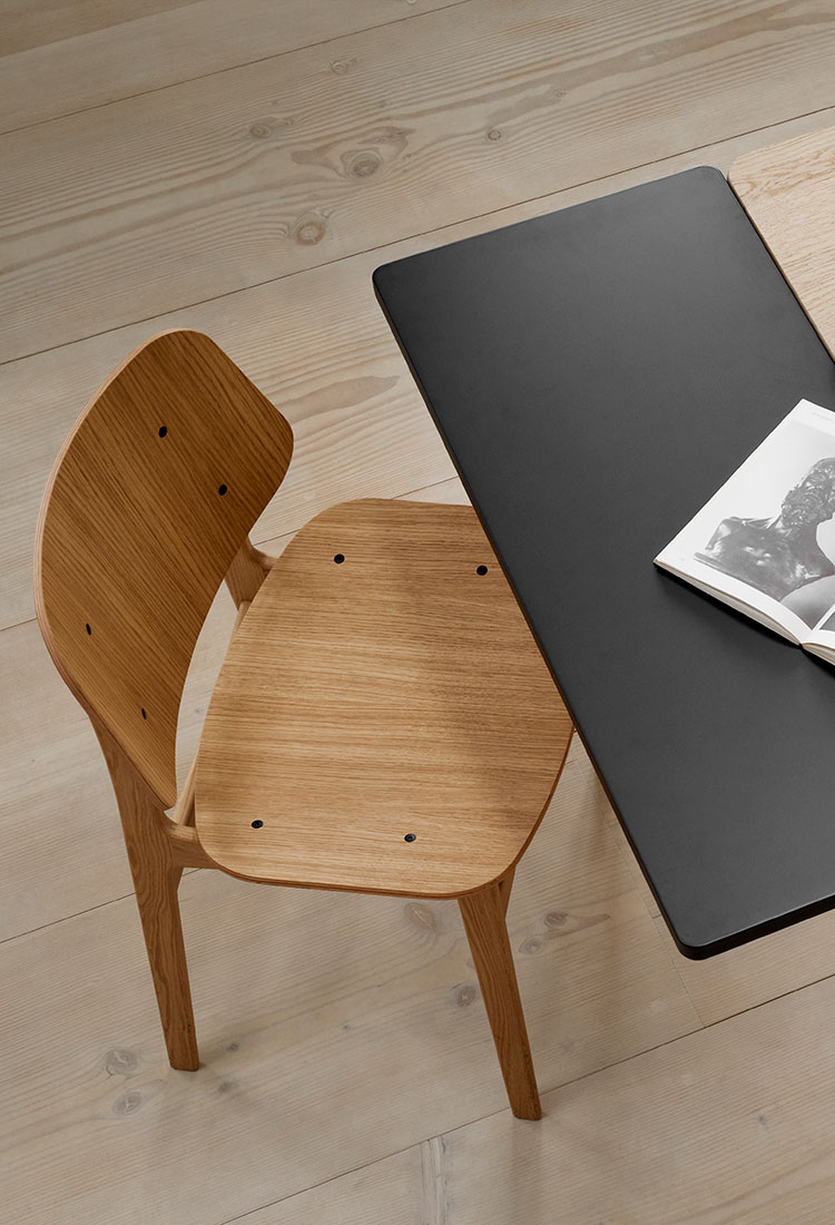 Søborg Wood Base Chair - Contemporary Danish Design with Plywood & Steel