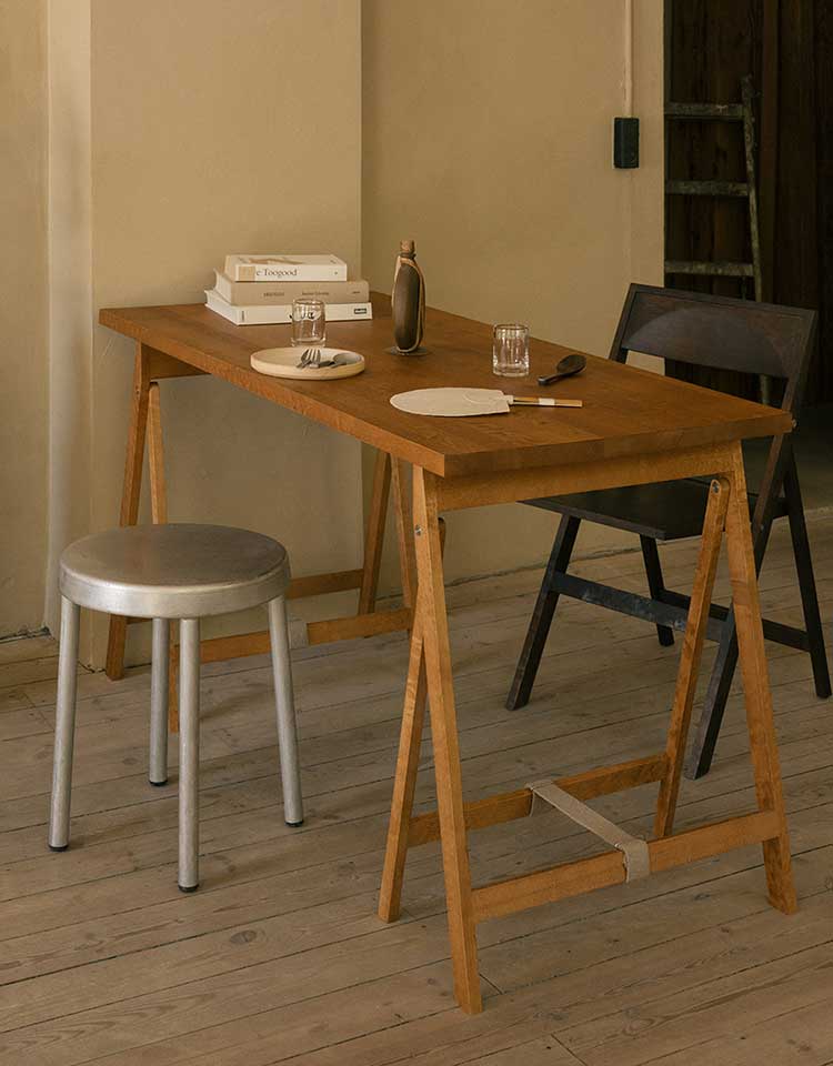Folding Flat Trestle Table - Lekker Home