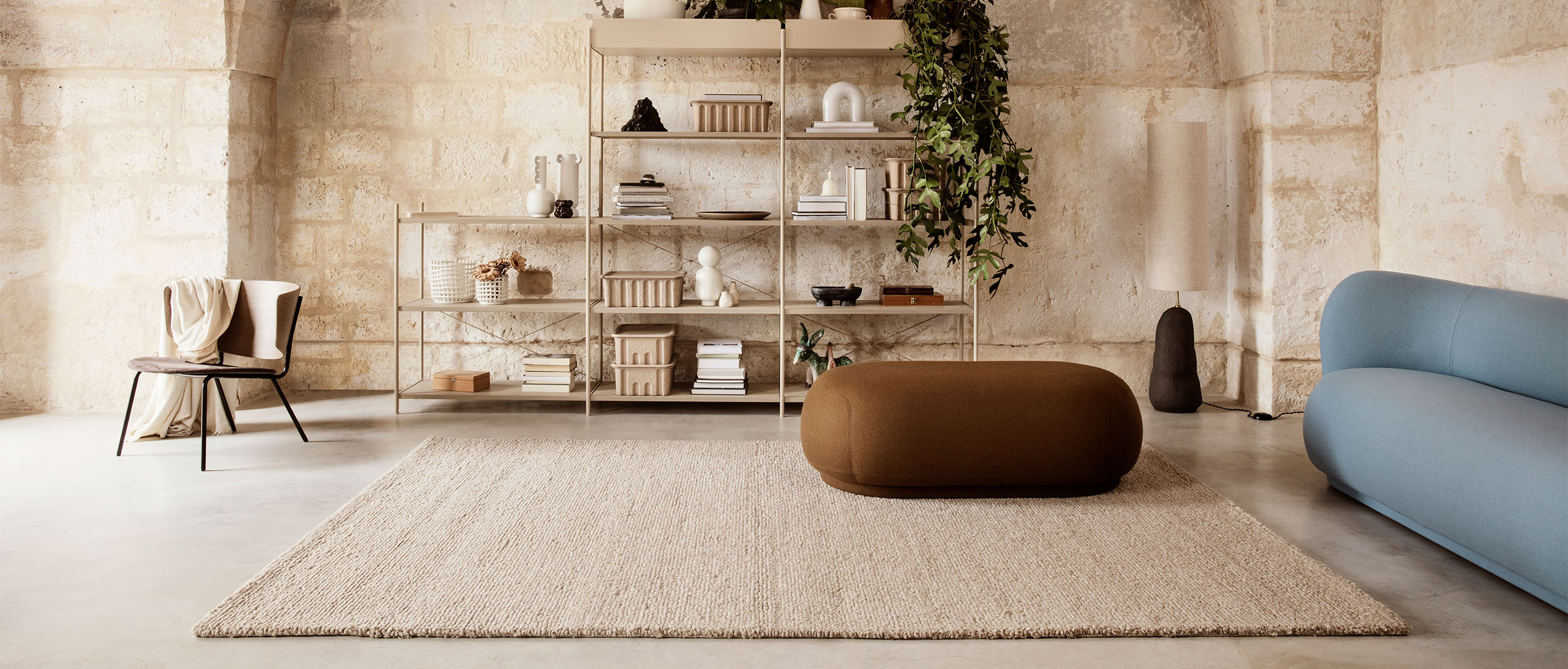 Shade Loop Rug by ferm LIVING - Elegant Natural Wool Area Rug for ...