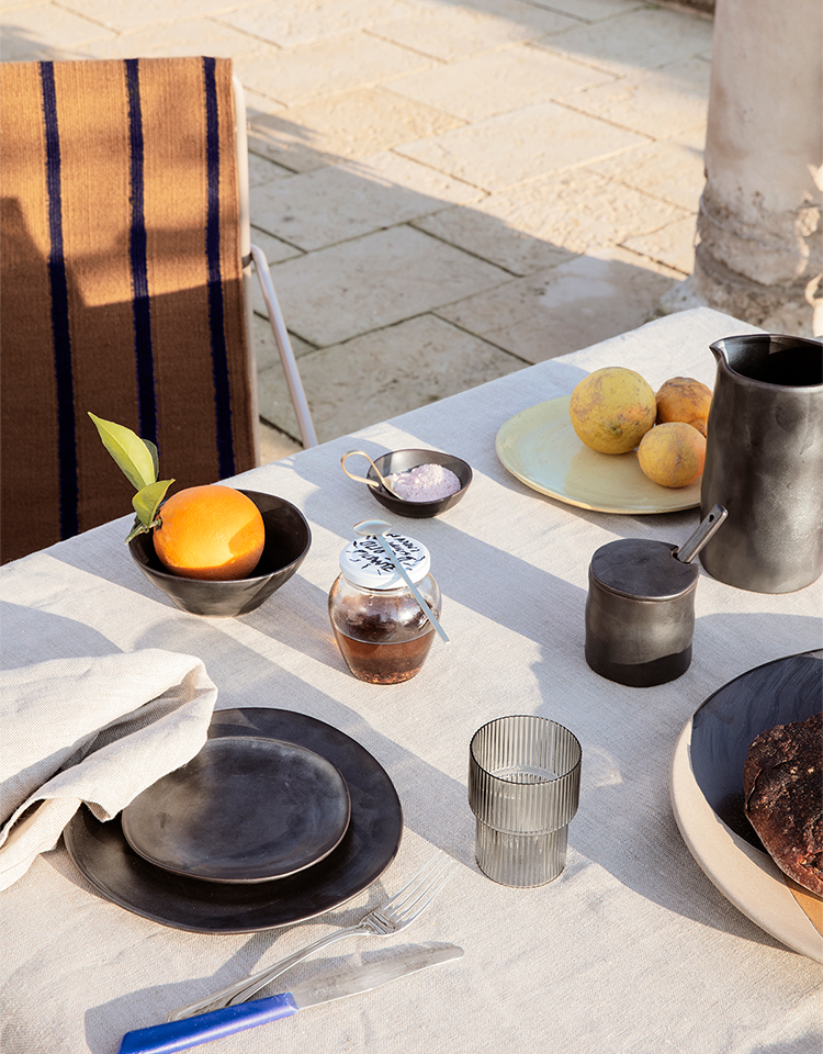 Flow Plate by ferm LIVING | Elegant Stoneware Dinnerware for Upscale Dining