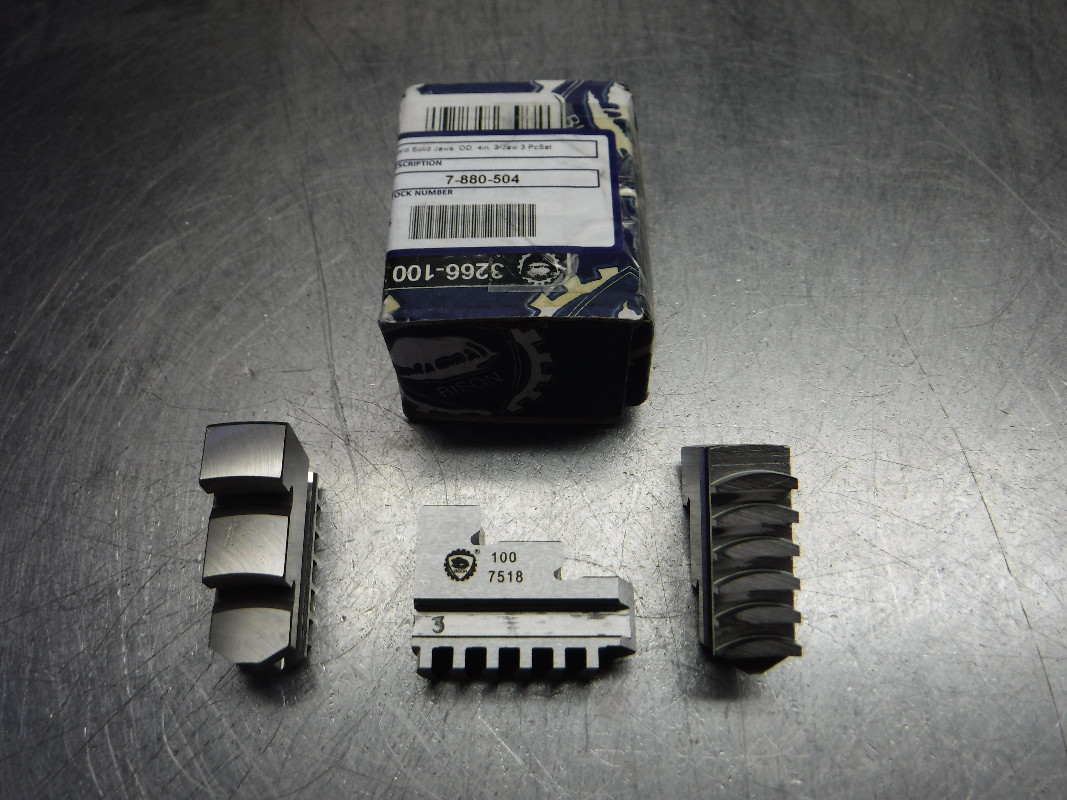 Bison Hard Solid OD Master Jaws QTY3 For 4" Scroll Chucks 7-880-504 ...