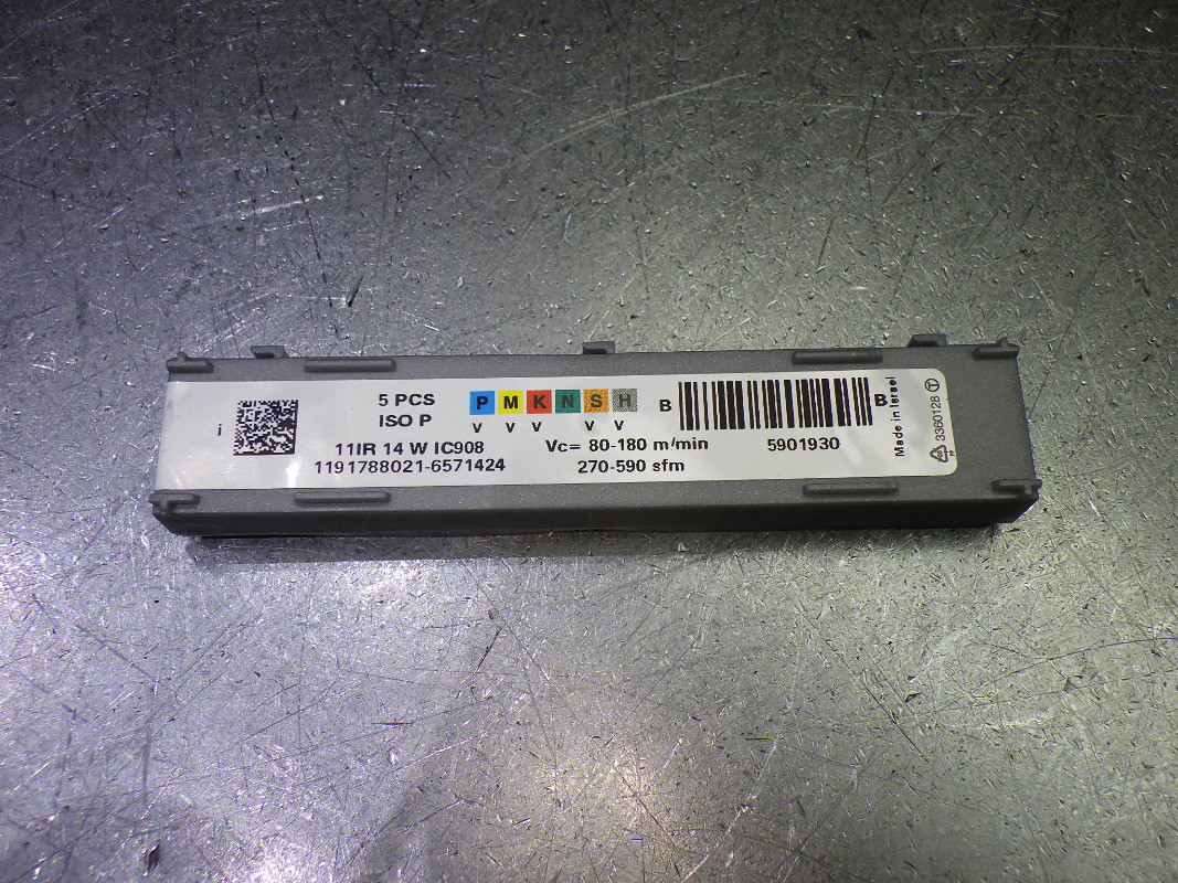 Iscar Carbide Threading Inserts QTY5 11IR 14 W IC908 (LOC1809A ...