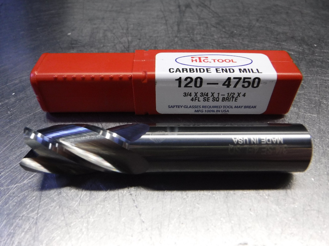 HTC 3/4" 4 Flute Carbide Endmill 3/4" Shank 120-4750 - Superior Machine ...