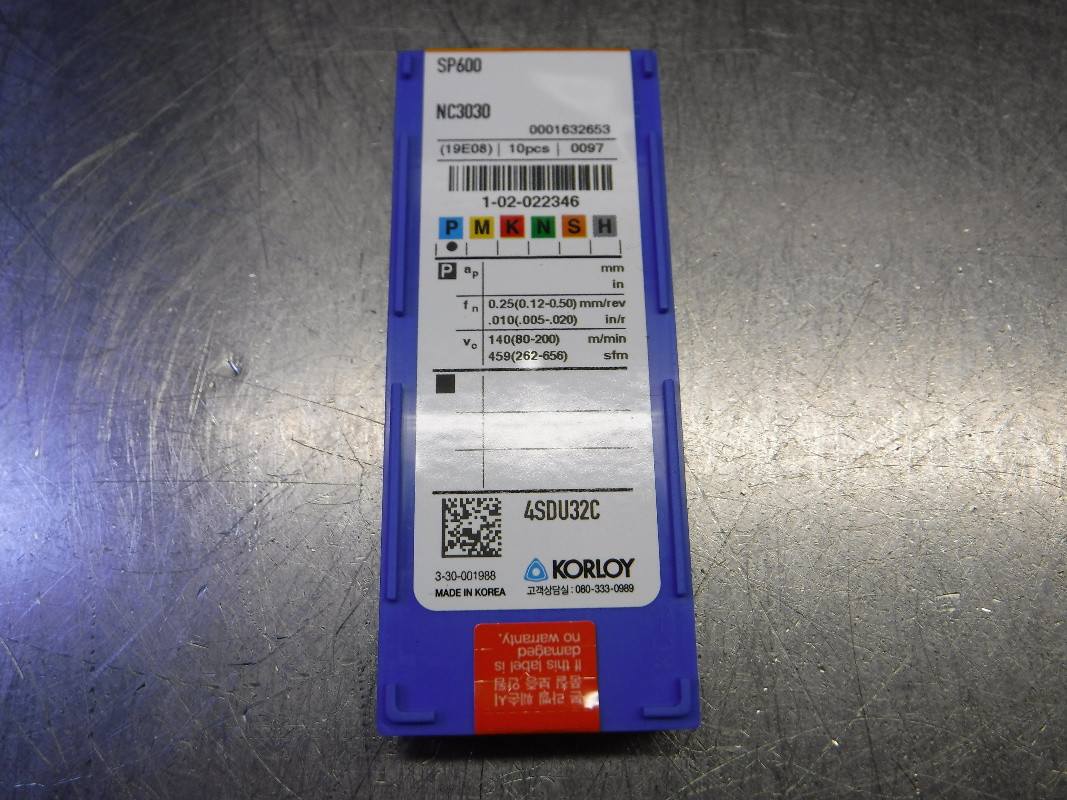 Korloy Carbide Parting/Grooving Inserts QTY10 SP600 NC3030 - Superior ...