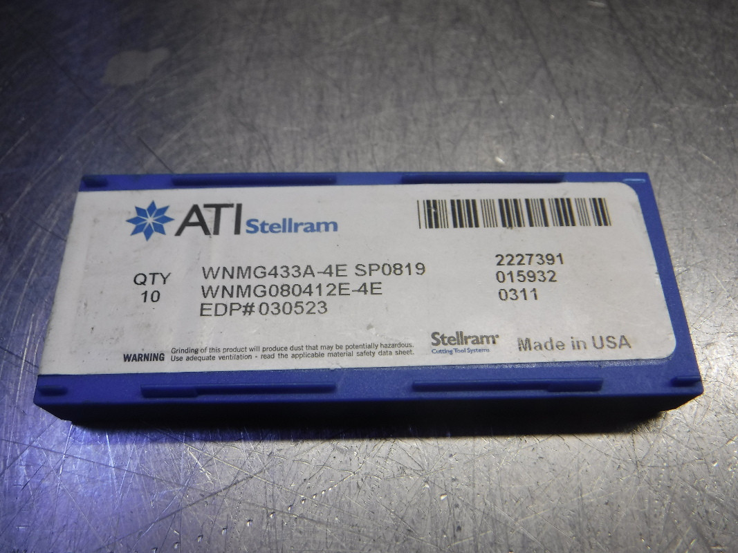 ATI Stellram Carbide Inserts QTY10 WNMG080412E-4E / WNMG433A-4E SP0819 ...