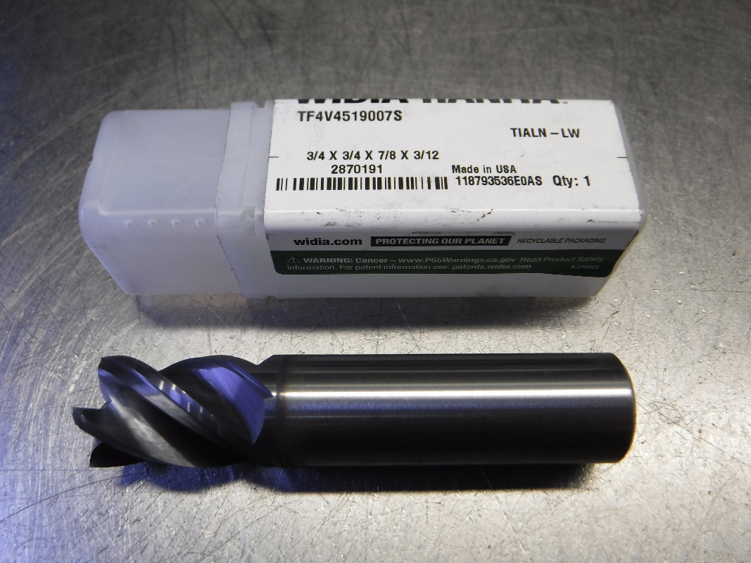 Widia/Hanita 3/4" 4 Flute Carbide Endmill 3/4" Shank TF4V4519007S ...