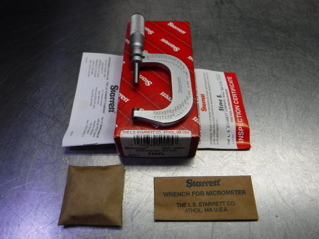 Starrett 1-2" / .0001" Outside Micrometer T2XFL - Superior Machine & Tool