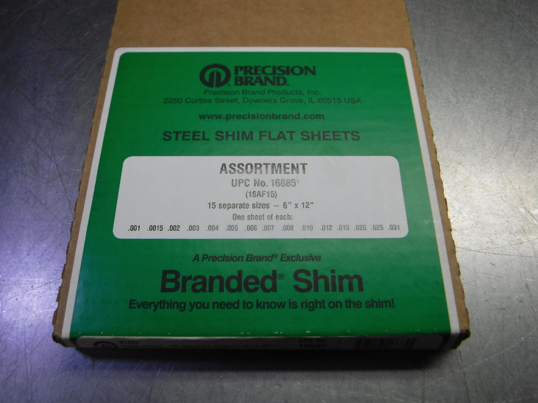 Precision Brand 0.001-0.031" 15 Piece Steel Shim Flat Sheet Set 16685 ...
